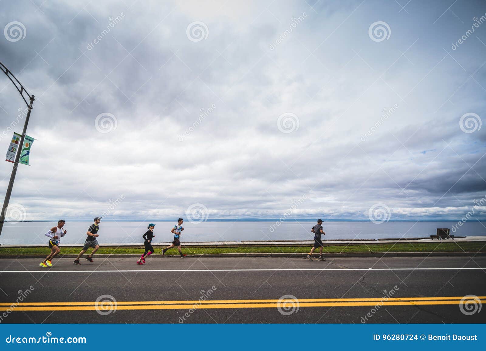 Group of Marathoners Just after the Starting Line Editorial Stock Image ...