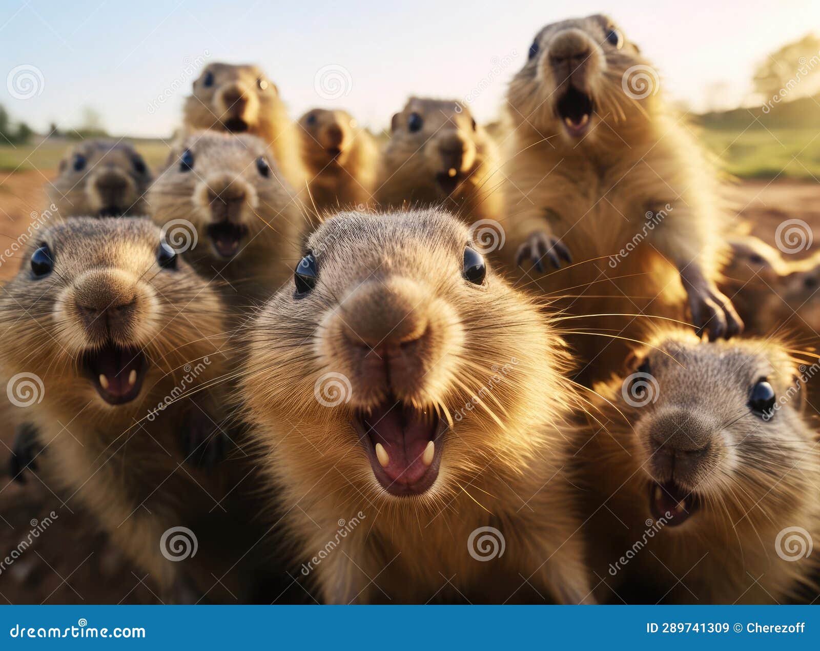 A group of marmots stock image. Image of cute, rodent - 289741309
