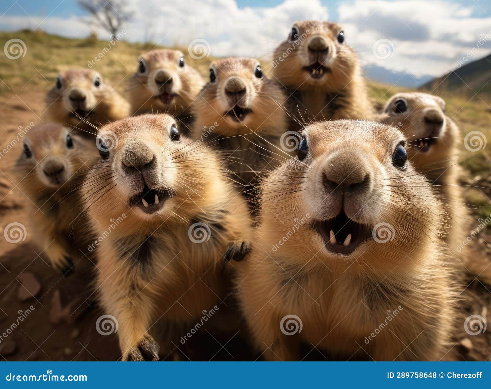 A group of marmots stock photo. Image of snow, marmot - 289758648