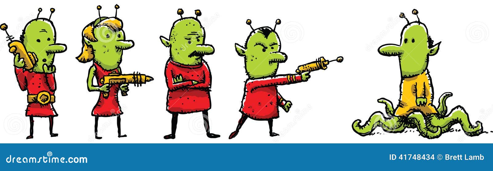 Group of Martians stock illustration. Illustration of pointing - 41748434