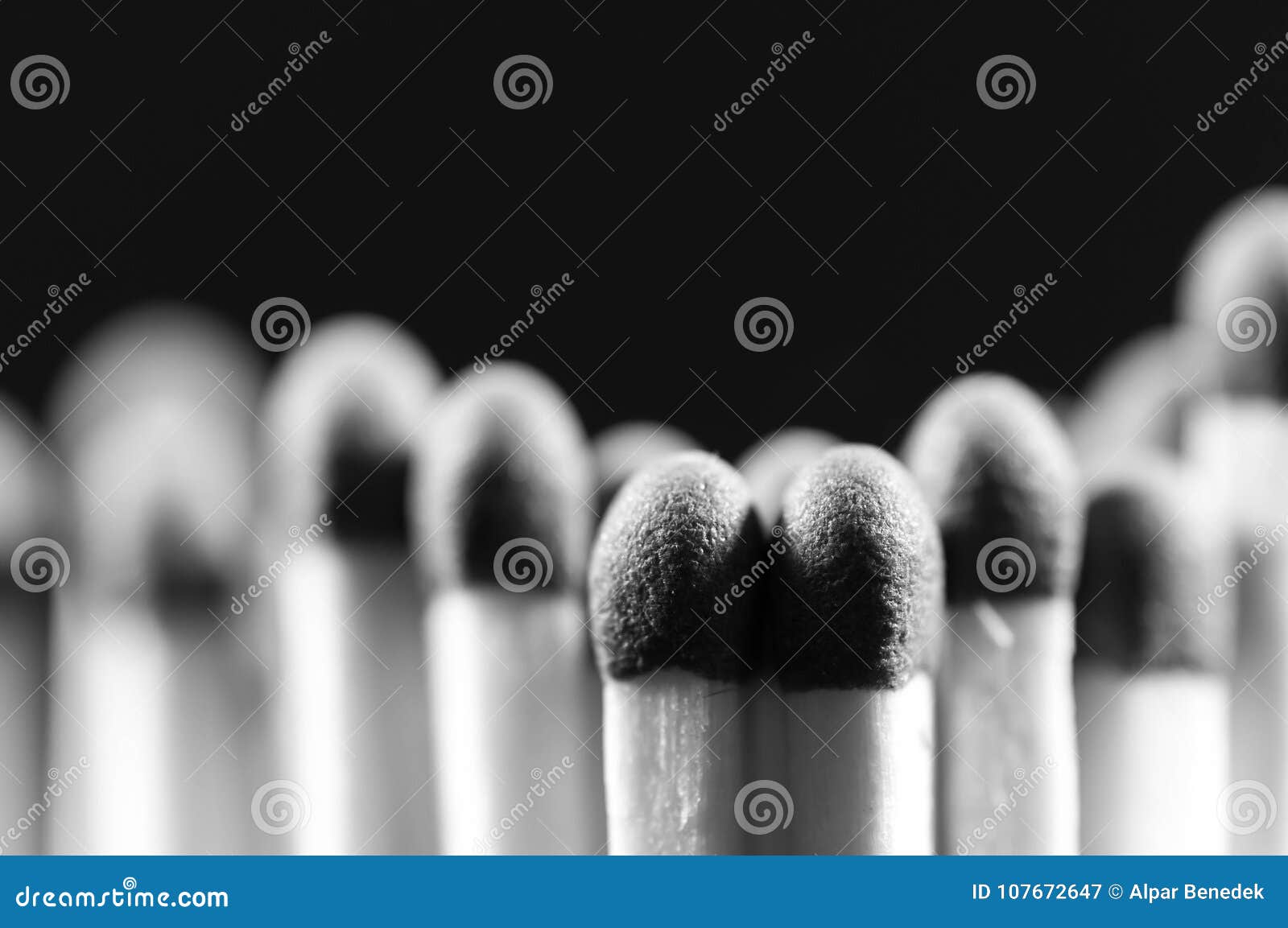 Group of Matchsticks Close Up Macro Shot. Stock Image - Image of head ...