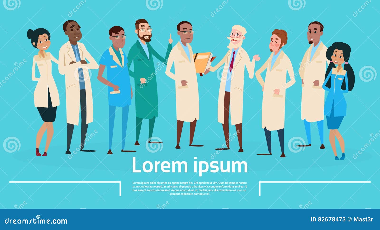 Group Medial Doctors Team Clinic Banner Stock Vector - Illustration of ...