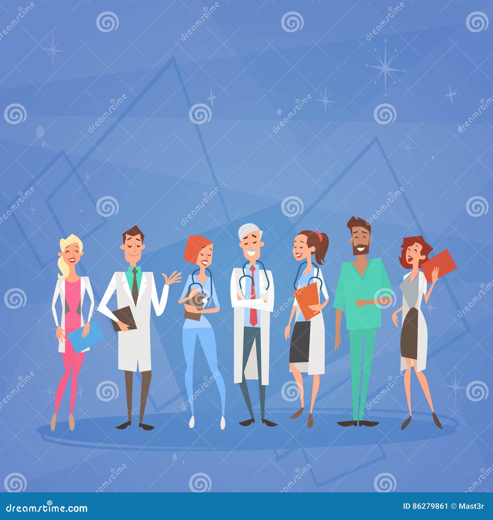 Group Medial Doctors Team Clinics Hospital Stock Vector - Illustration ...