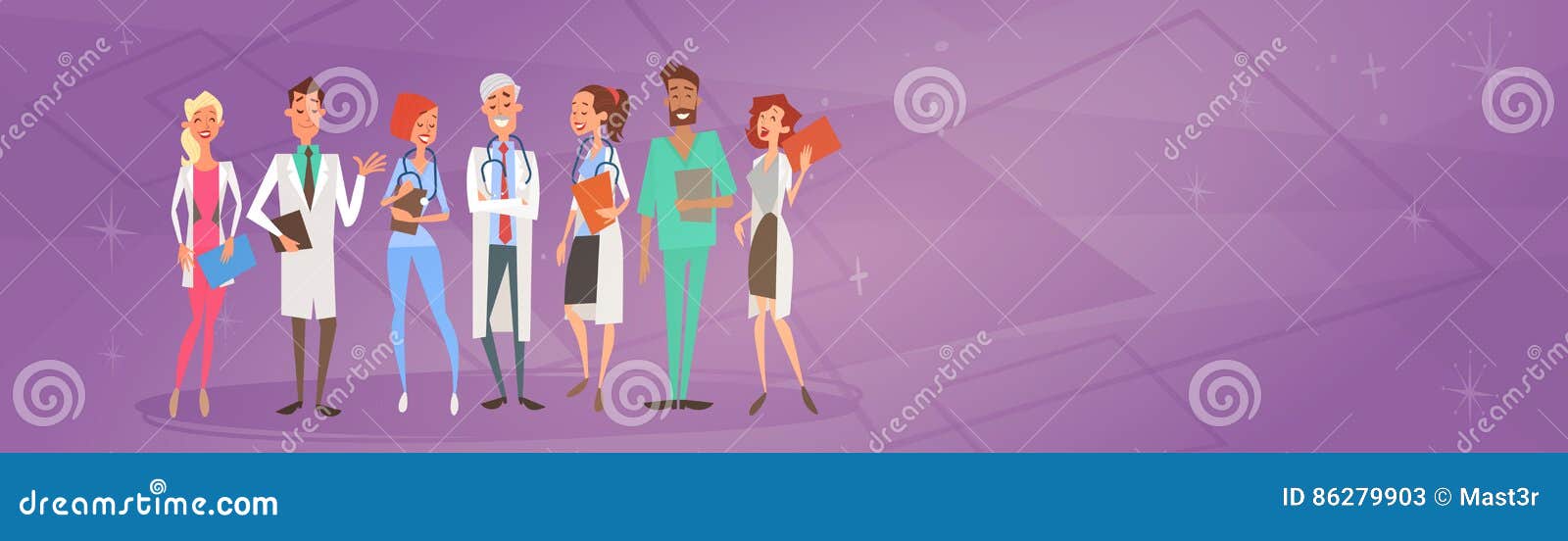 Group Medial Doctors Team Clinics Hospital Stock Vector - Illustration ...