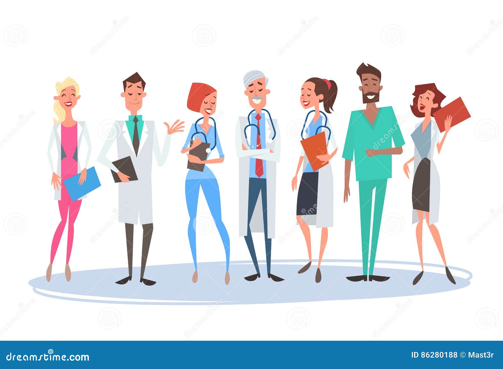 Group Medial Doctors Team Clinics Hospital Stock Vector - Illustration ...