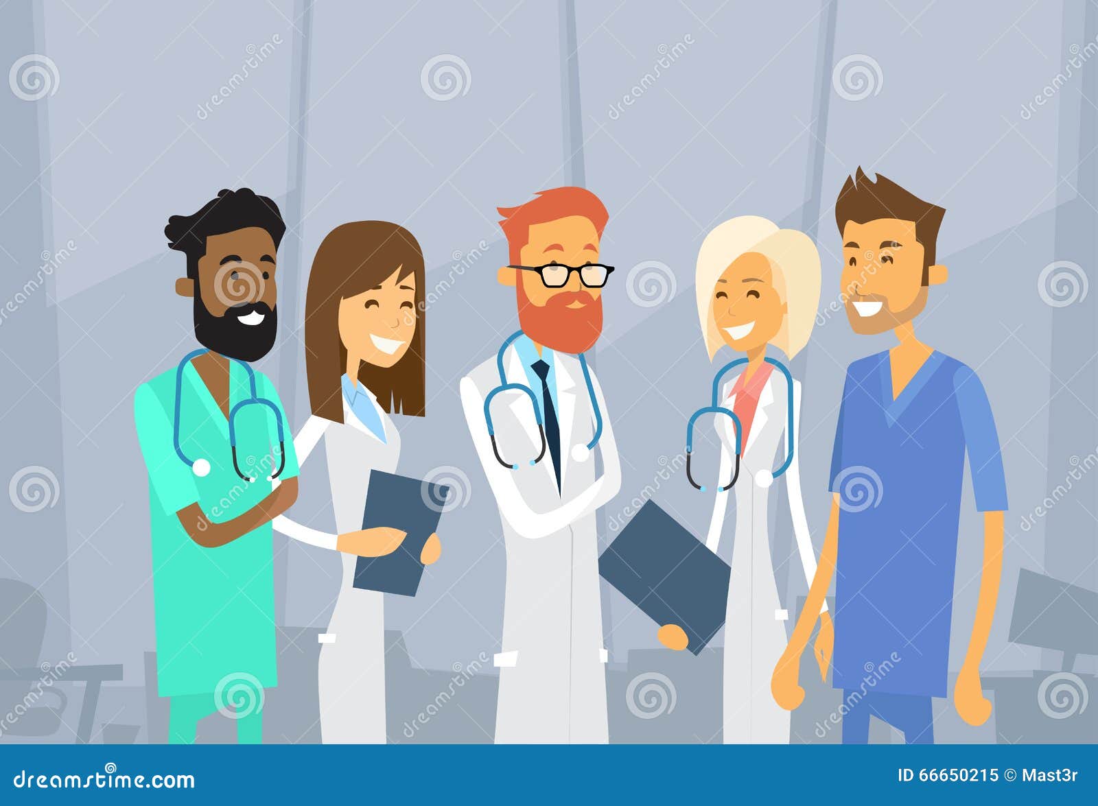 Group Medial Doctors Team Hospital Stock Vector - Illustration of ...