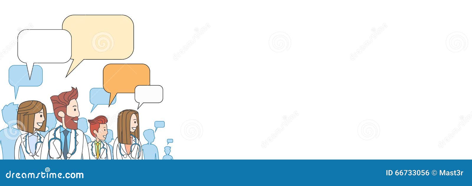 Group Medial Doctors Team Work with Copy Space Chat Box Stock Vector ...