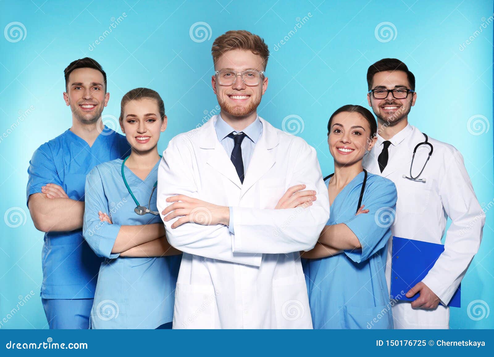 Group of Medical Doctors on Color Background Stock Image - Image of ...