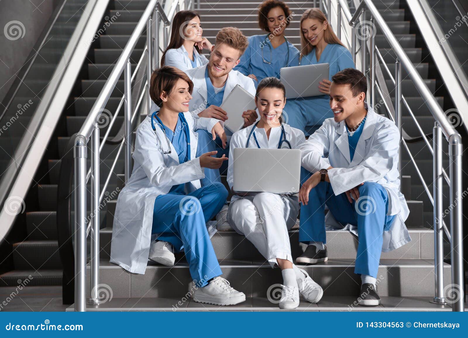 Group of Medical Students in College Stock Image - Image of learn ...
