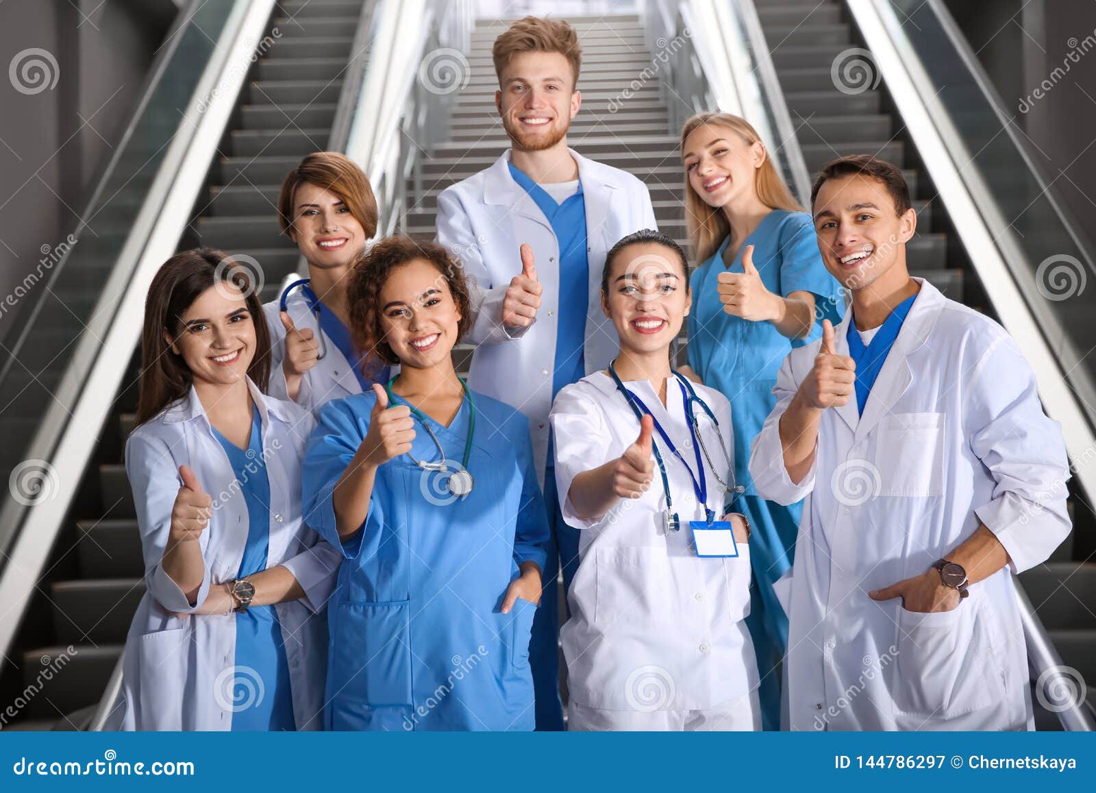 Group of Medical Students in College Stock Image - Image of hallway ...