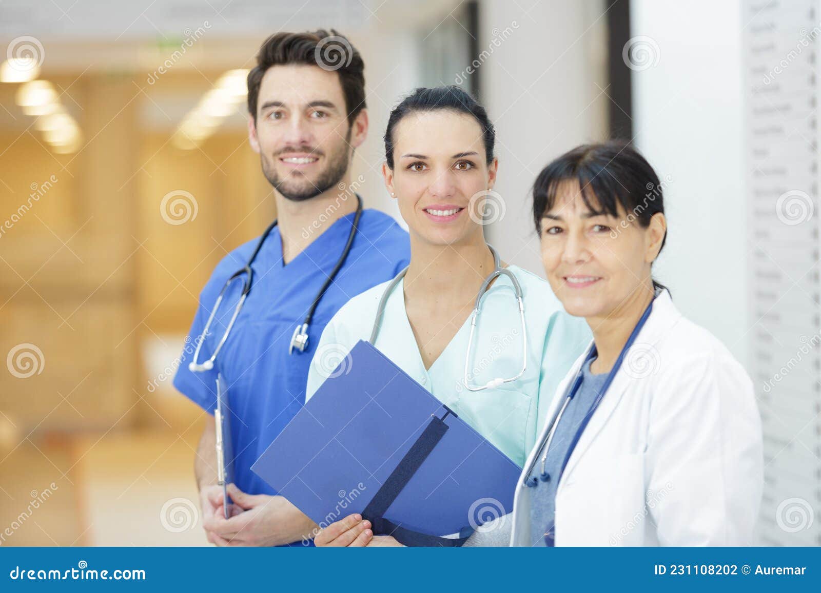 Group Medical Students in College Hallway Stock Photo - Image of care ...