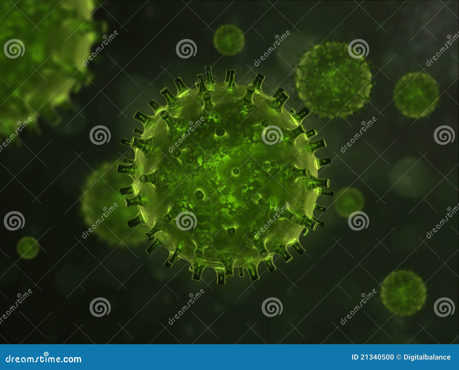 Group of Medical Virus Closeup Stock Illustration - Illustration of ...