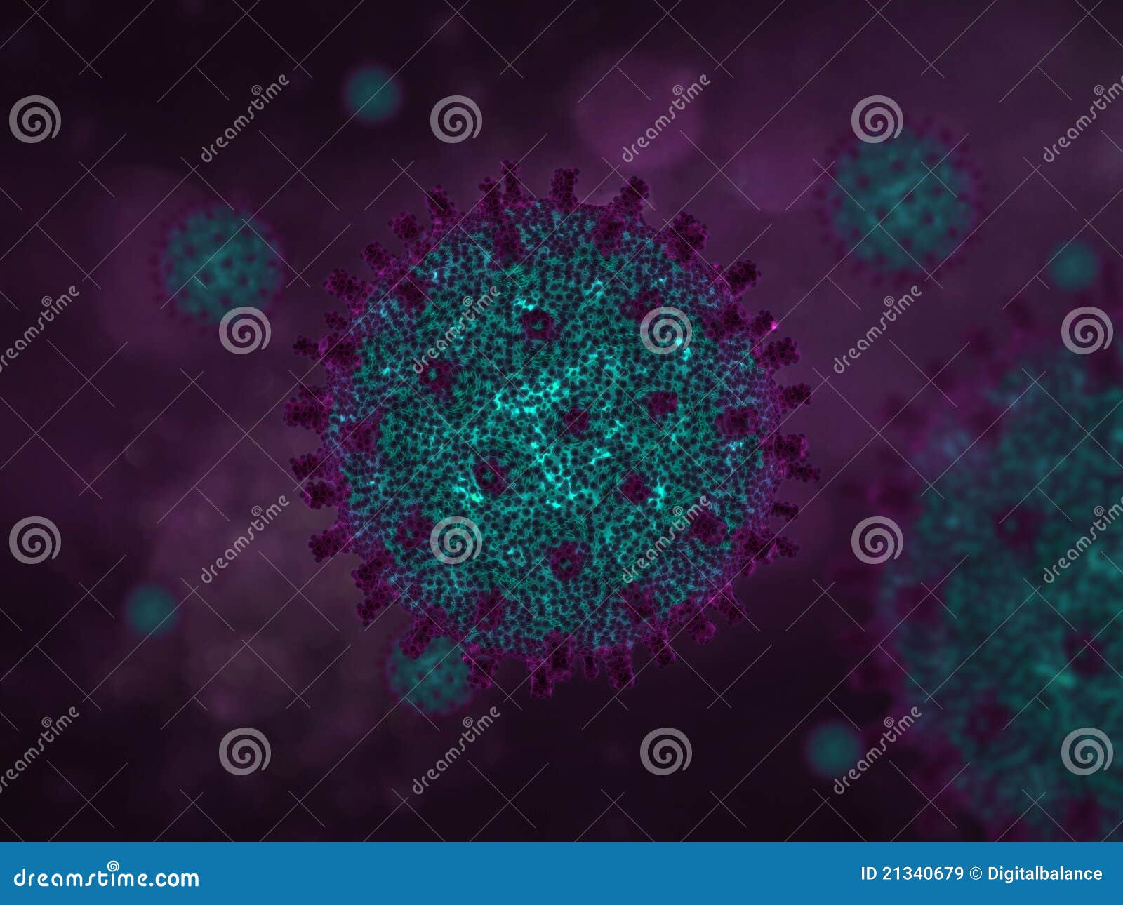 Group of Medical Virus Closeup Stock Illustration - Illustration of ...