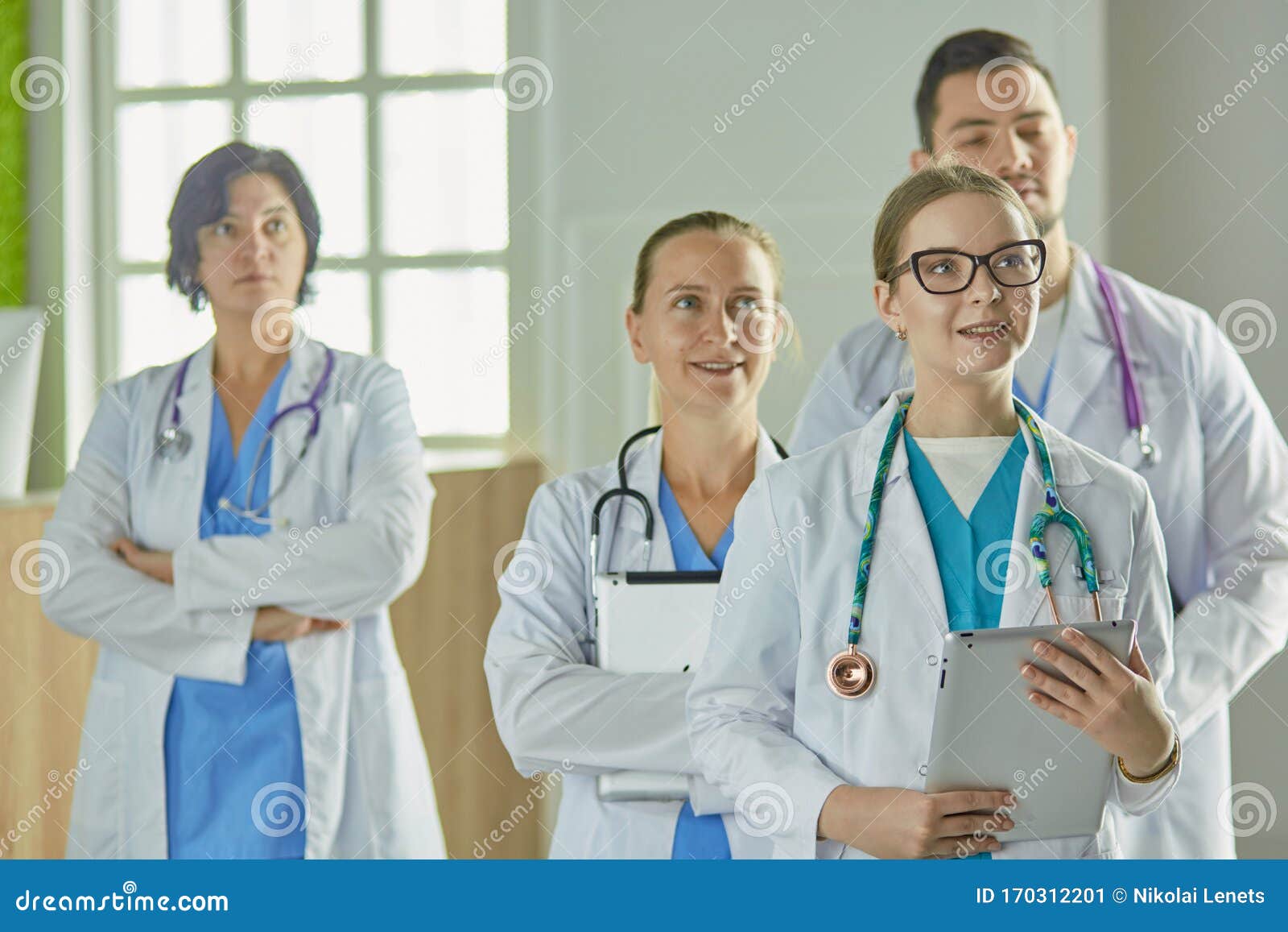 Group of Medical Workers Portrait in Hospital Stock Image - Image of ...