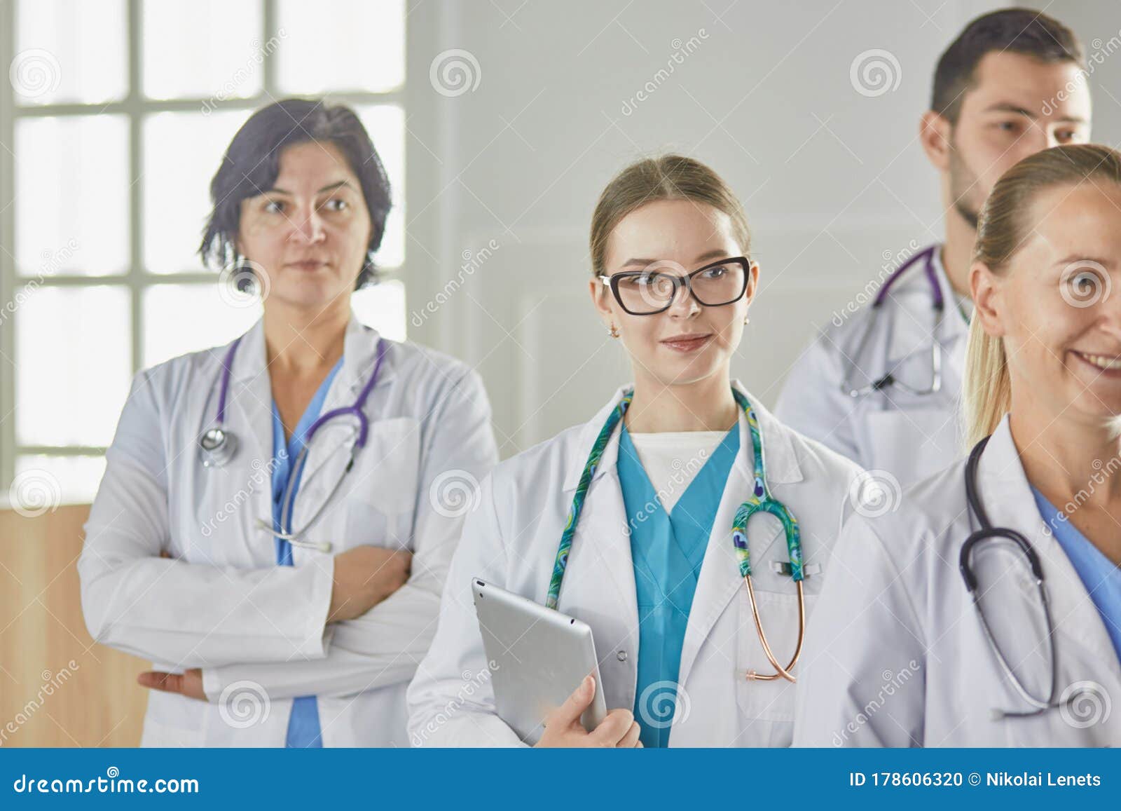 Group of Medical Workers Portrait in Hospital Stock Photo - Image of ...
