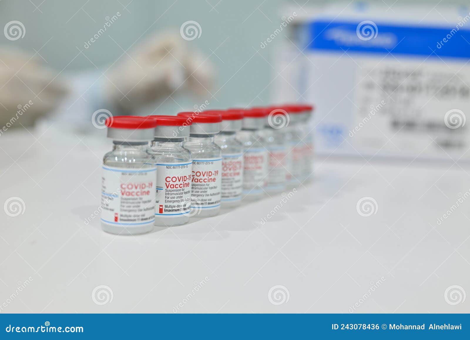 A Group of Medicine Vials for Covid Vaccine on a Solid Background Stock ...