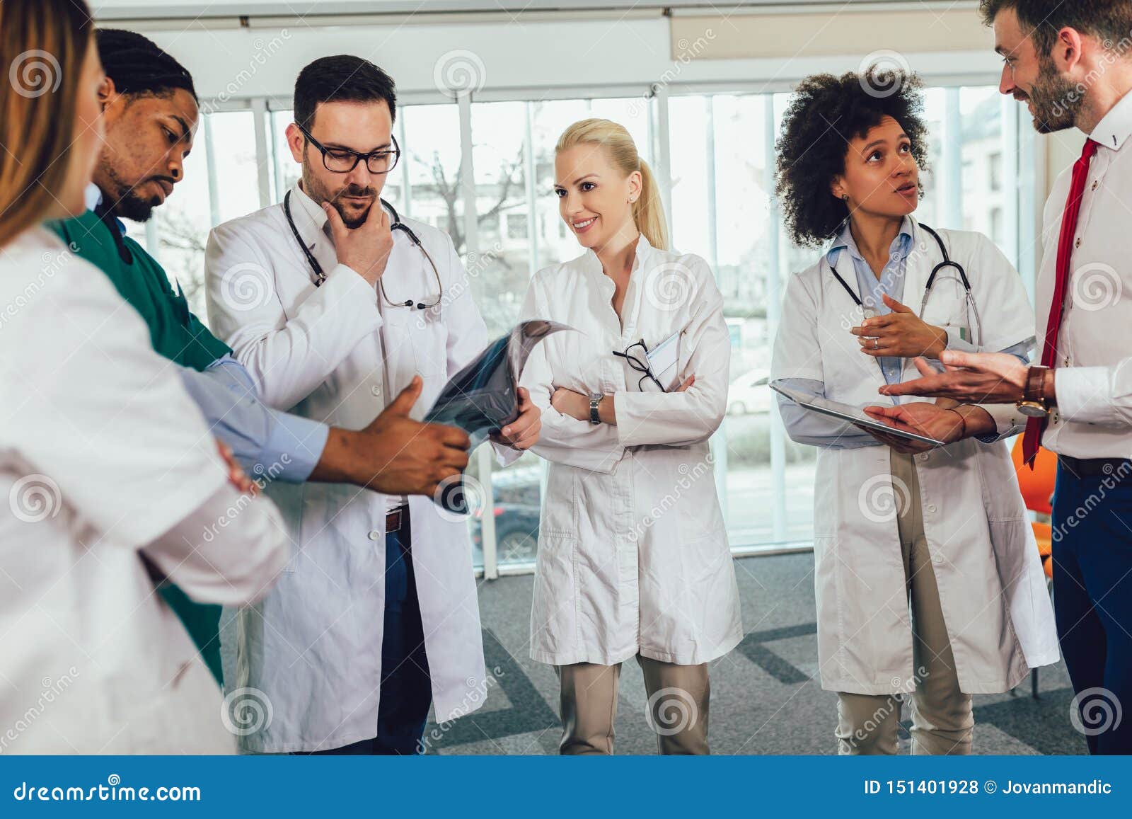 Group of Medics Discuss X-ray Scan Stock Photo - Image of exam, health ...