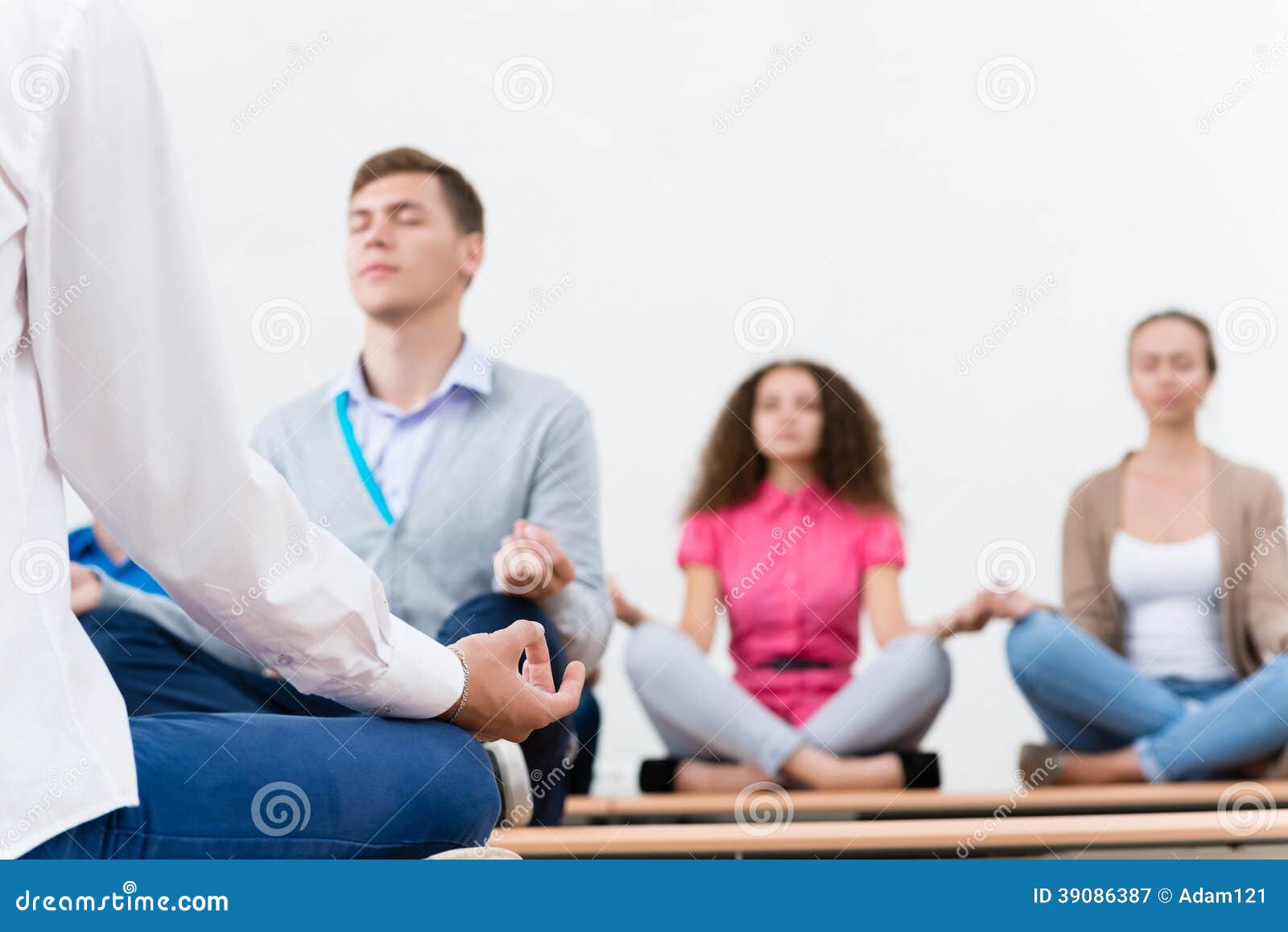 Group meditation stock image. Image of caucasian, group - 39086387