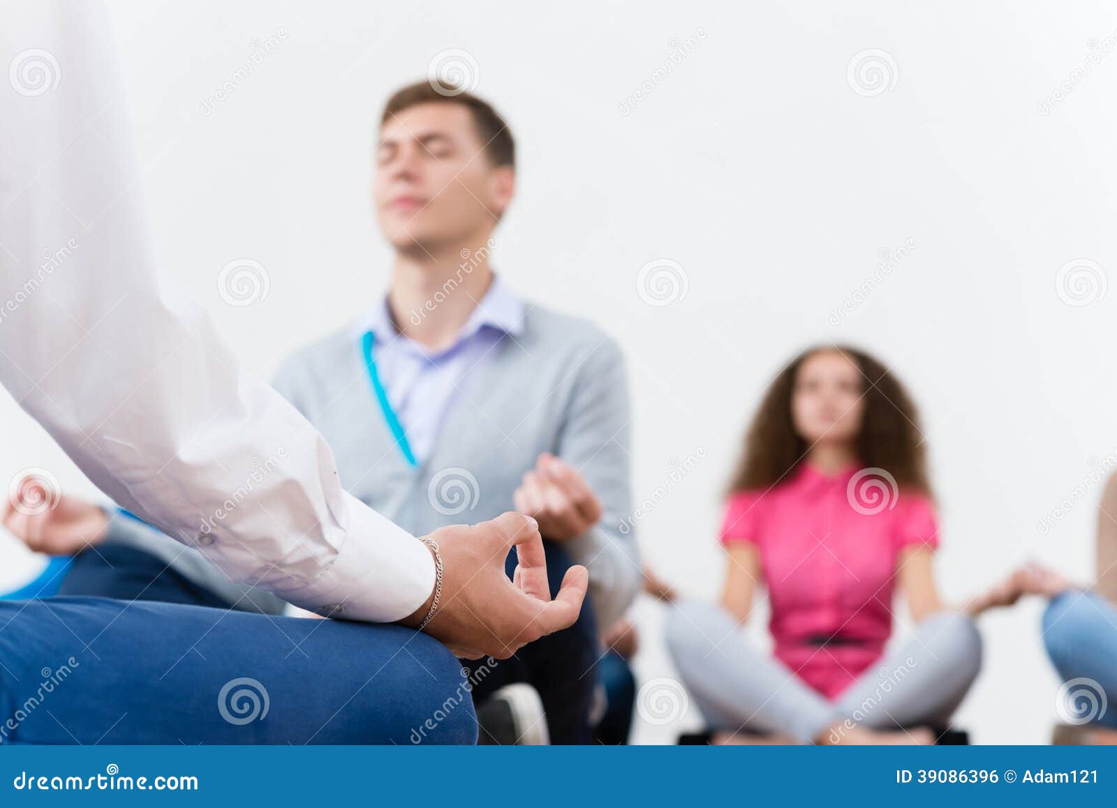 Group meditation stock photo. Image of caucasian, concentrating - 39086396
