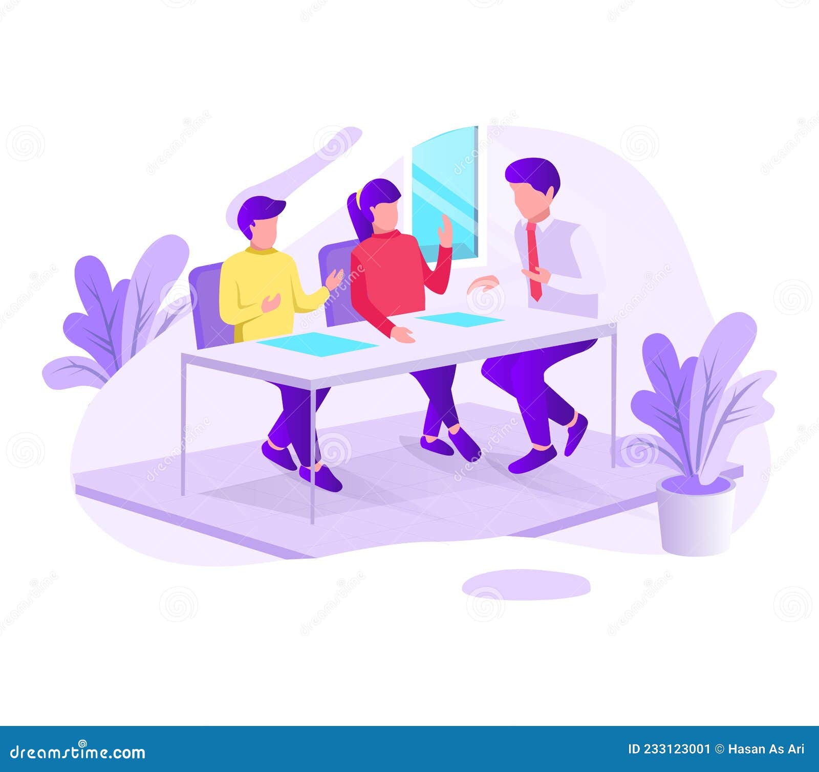Group Meeting Strategy Teamwork in Isometric and Flat Stock Vector ...