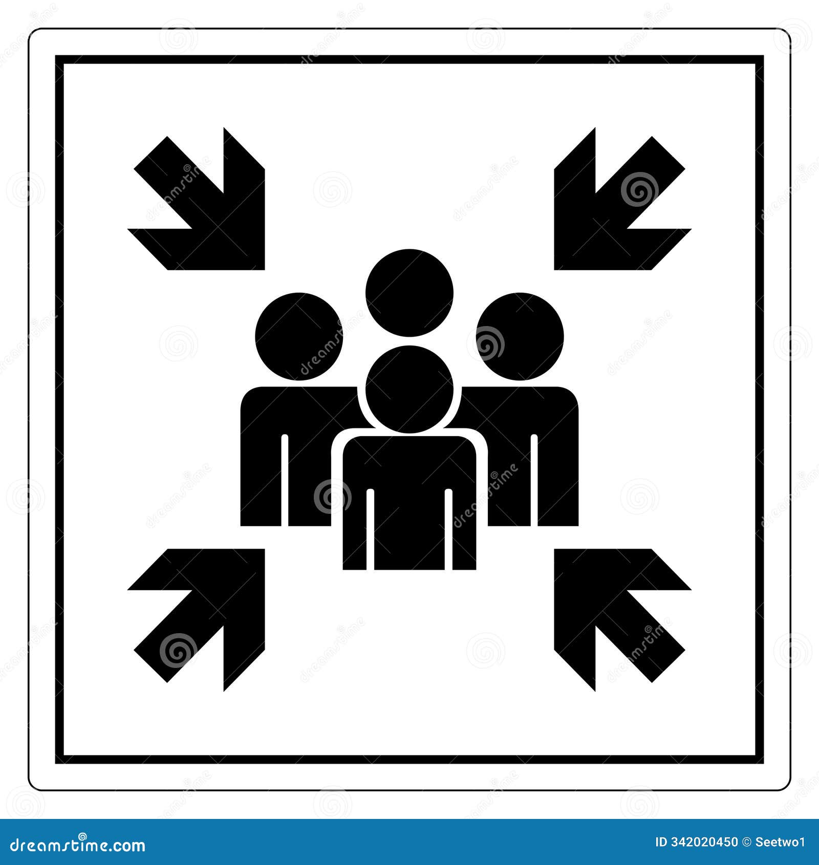 Group Meeting Symbol with Arrows Indicating Focus Stock Vector ...