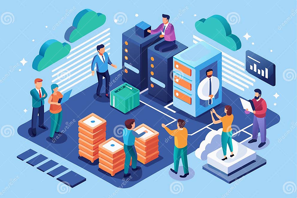 A Group of Men Collaborates in an Office Setting, Focused on Various ...