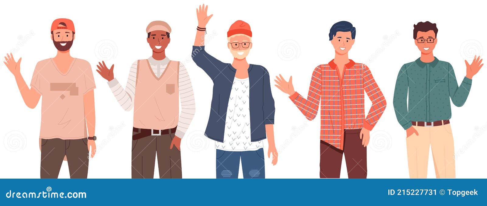 Group of Men with Different Nationalities and Cultures. Multicultural ...