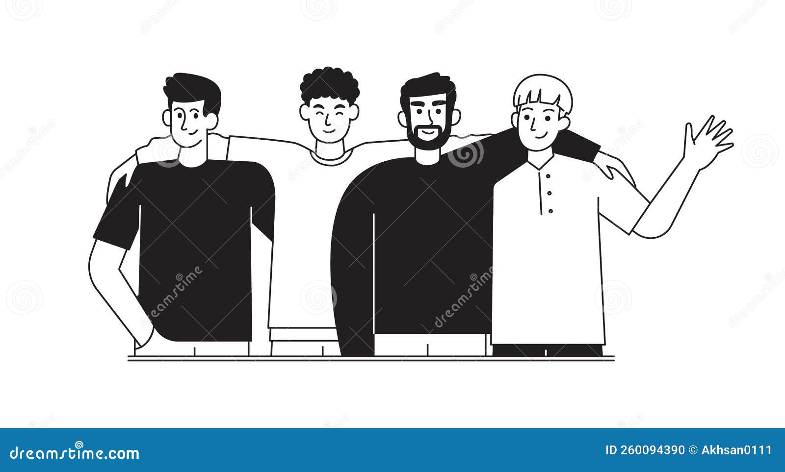 A Group of Men with Different Races Illustration Stock Illustration ...