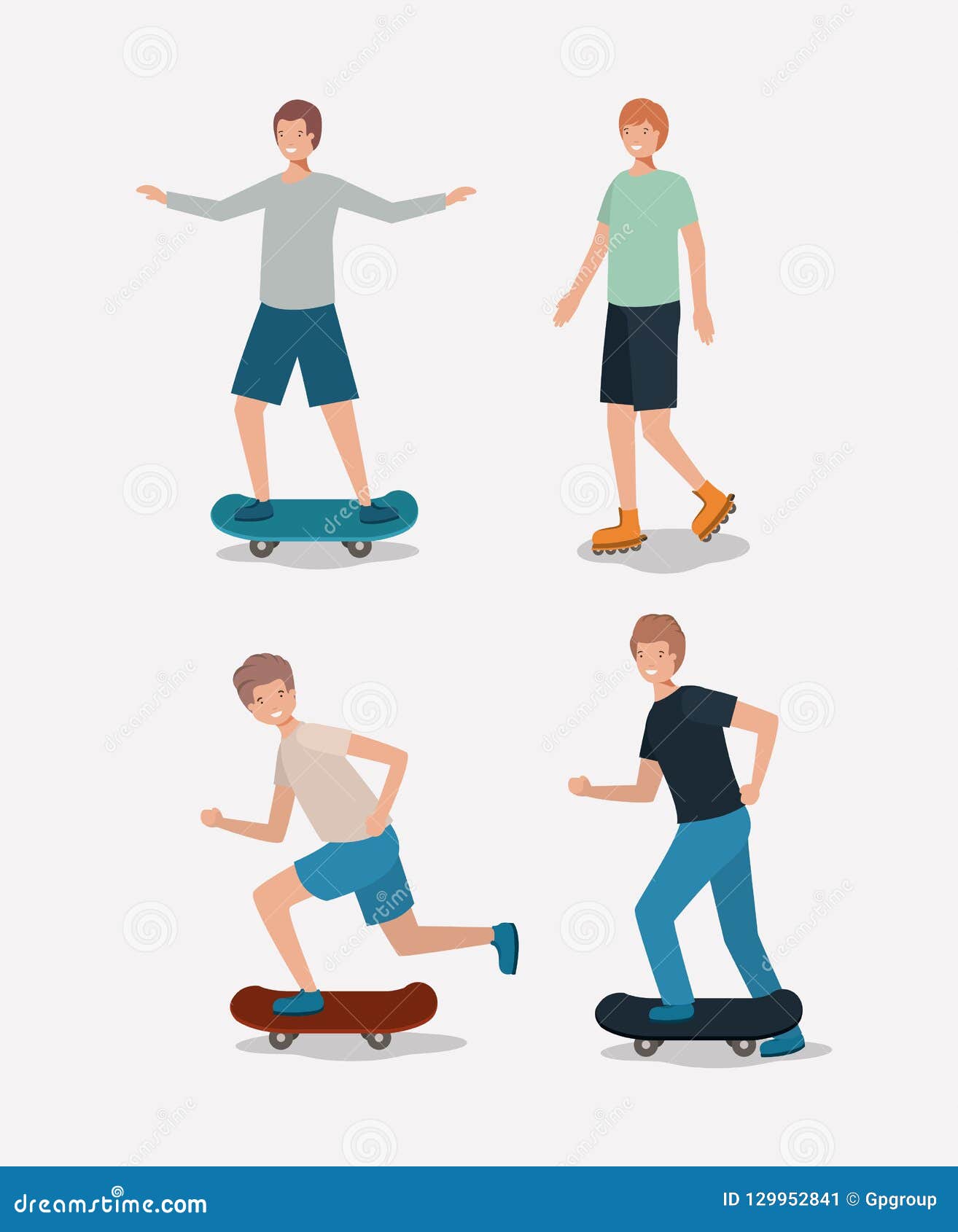 Group of Men Doing Activities Stock Vector - Illustration of humans ...