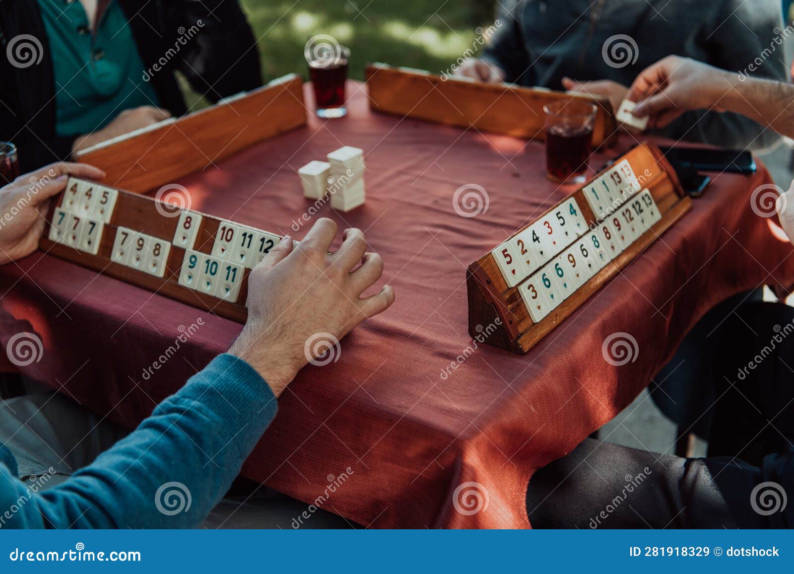 A Group of Men Drink Traditional Turkish Tea and Play a Turkish Game ...