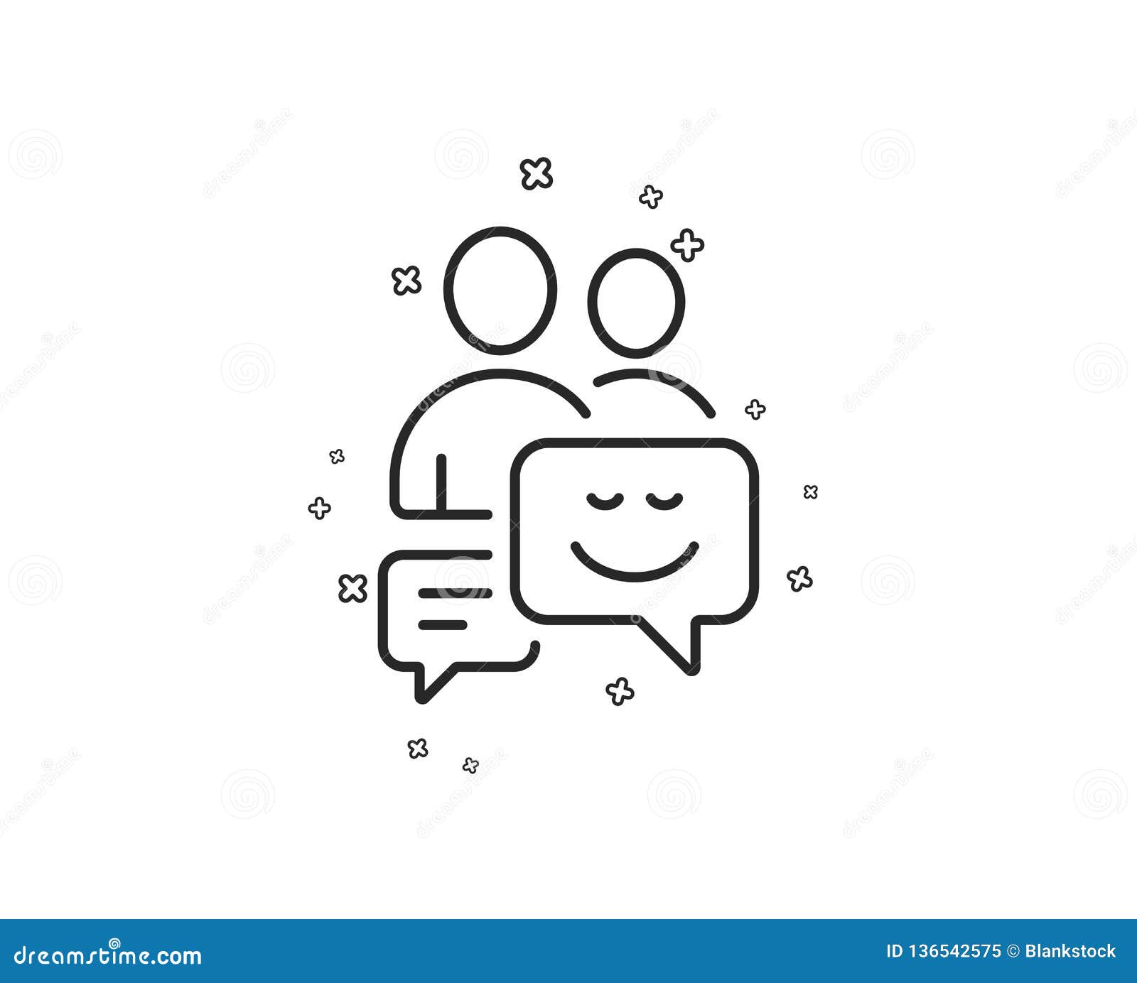 Group of Men Line Icon. Communication Sign. Vector Stock Vector ...