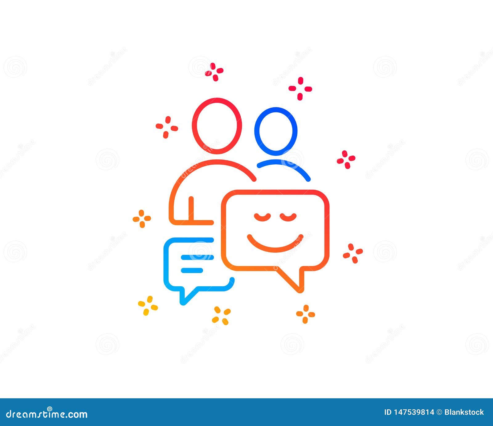 Group of Men Line Icon. Communication Sign. Vector Stock Vector ...