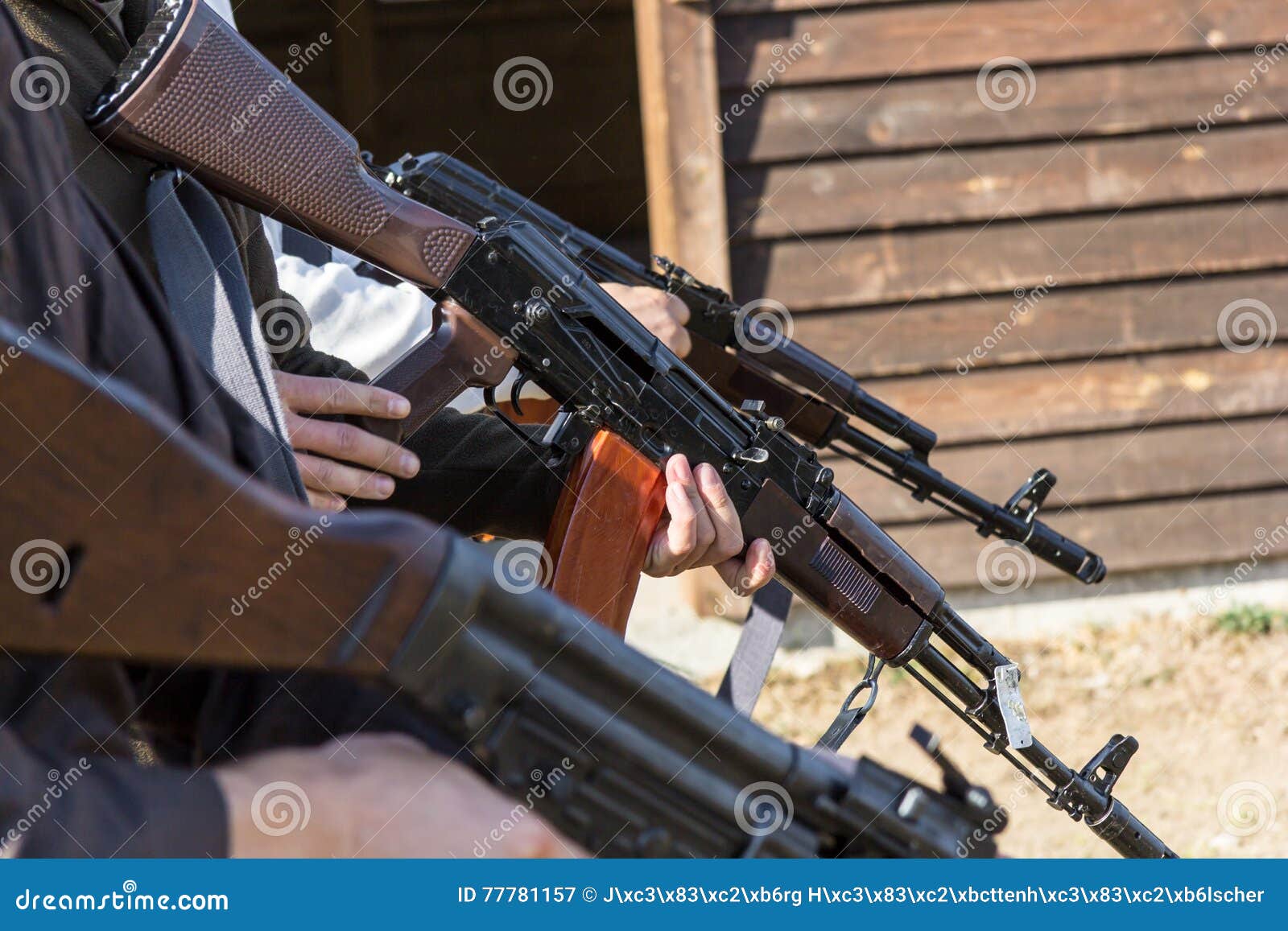 Group of Men Makes Theirs Guns Ready To Fire Stock Image - Image of ...