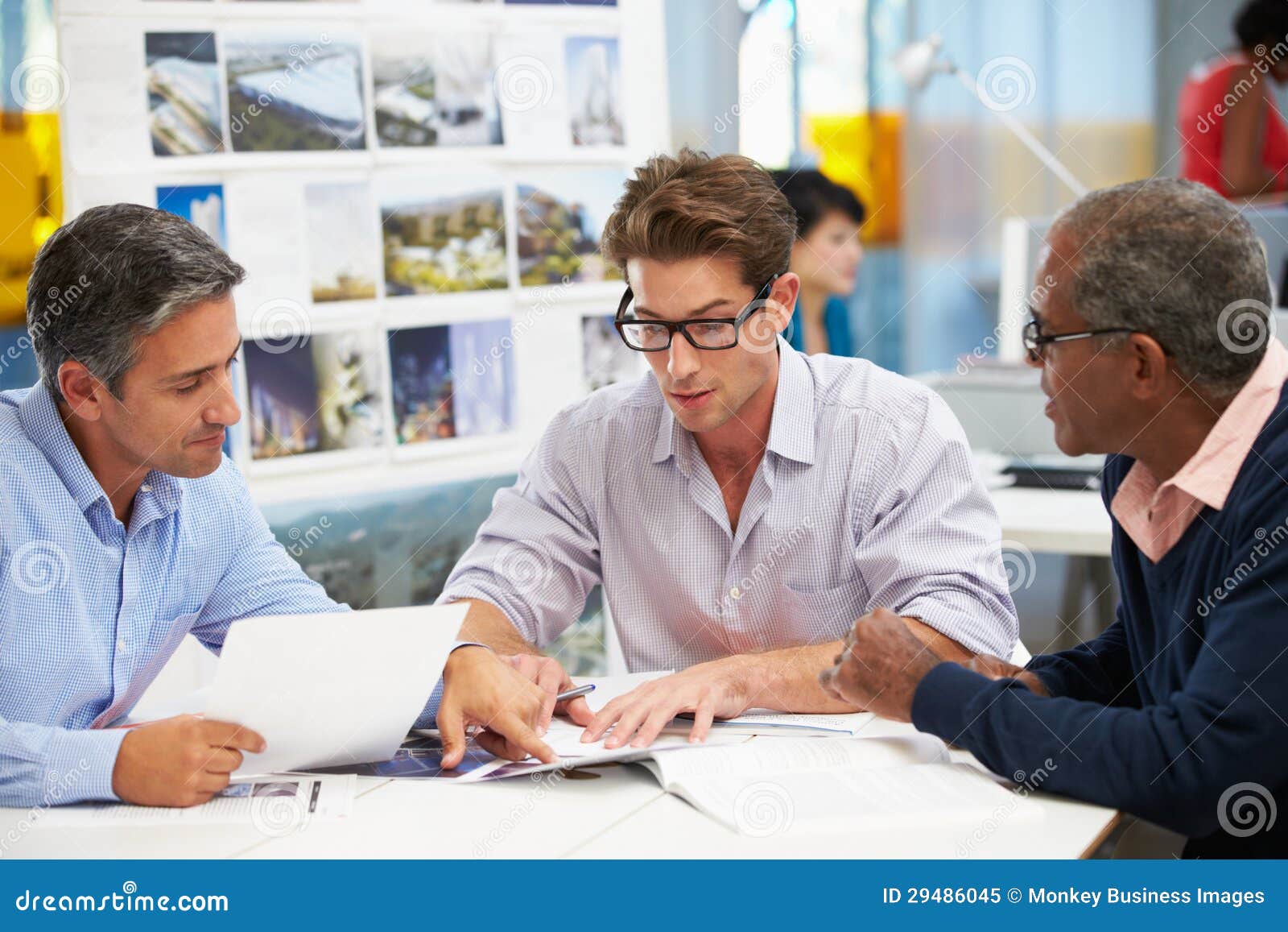 Group of Men Meeting in Creative Office Stock Image - Image of ...