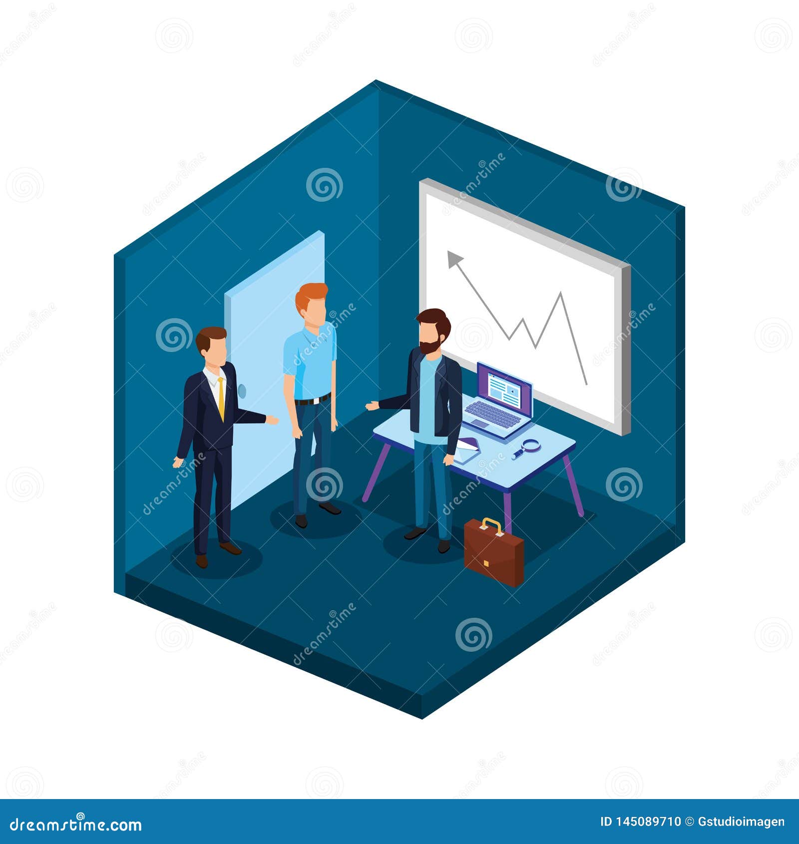 Group of Men in the Office Avatars Stock Vector - Illustration of ...