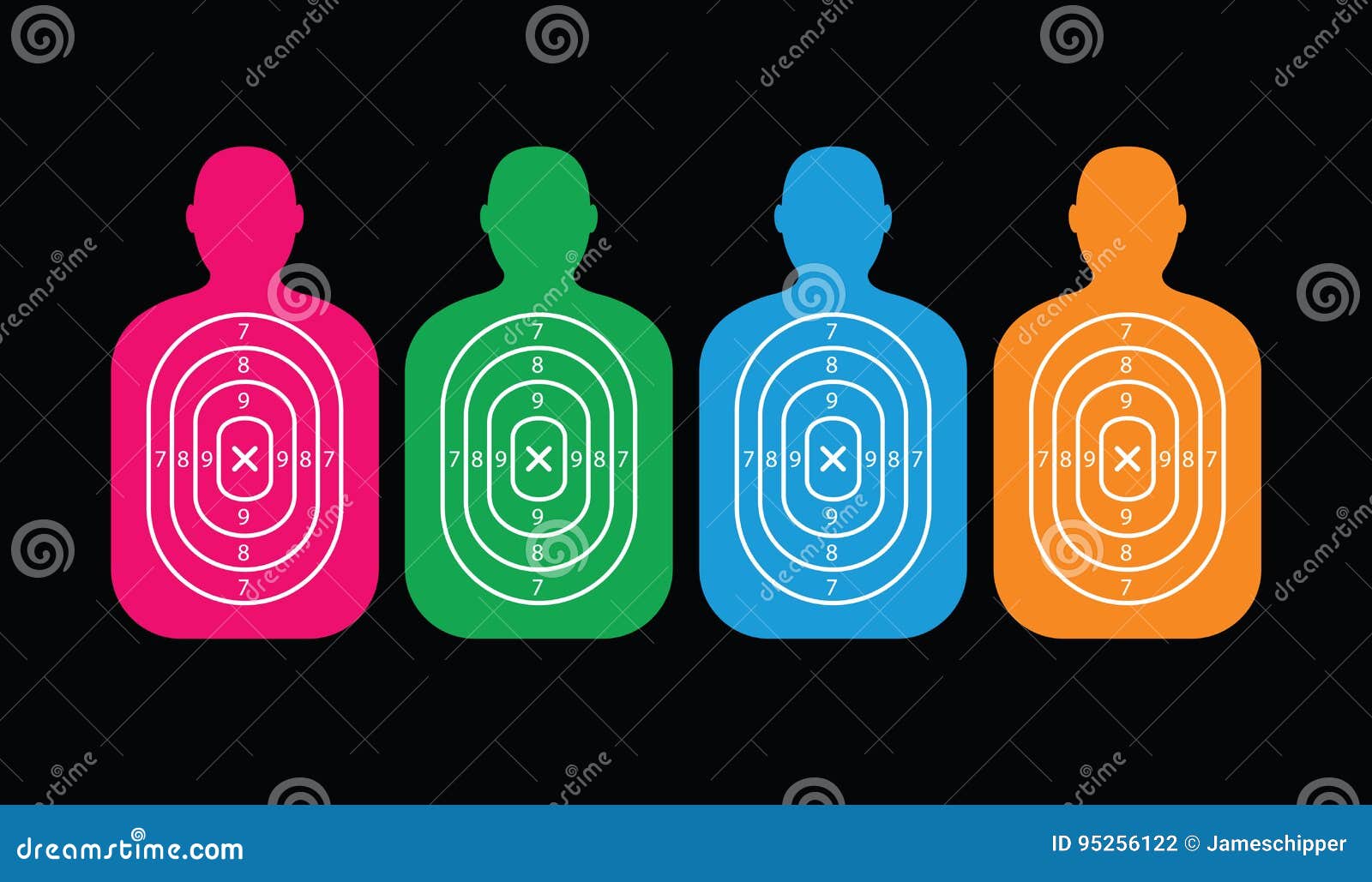 Group of men paper targets stock vector. Illustration of dead - 95256122