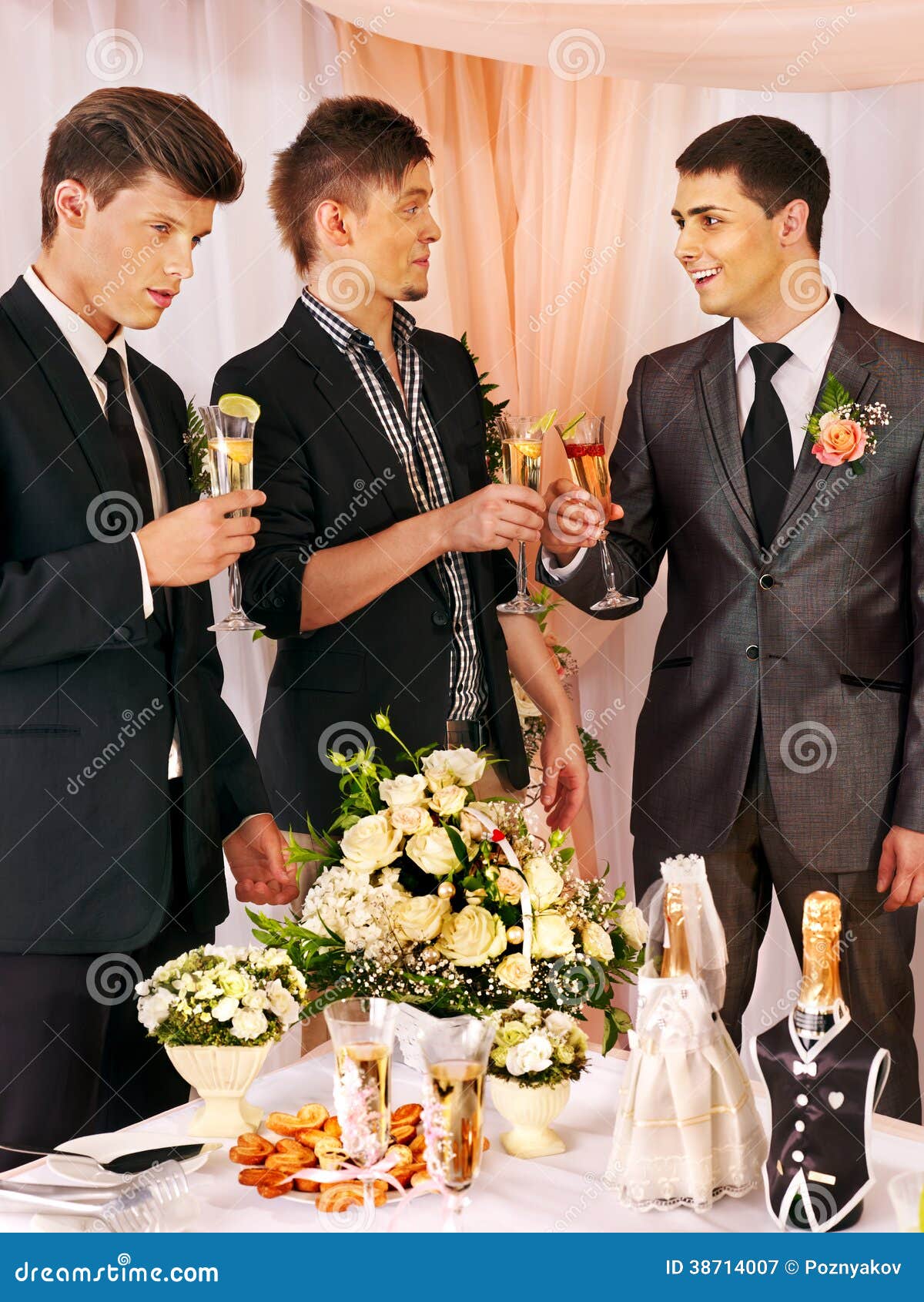 Group Men People at Stage Party . Stock Image - Image of happy, cutlery ...