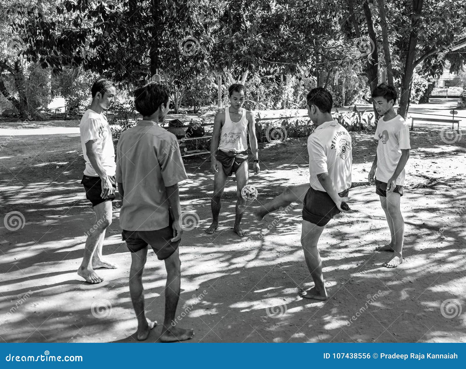 Group of Men Playing Chinlone in Bagan at Their Break Time, Myanmar ...