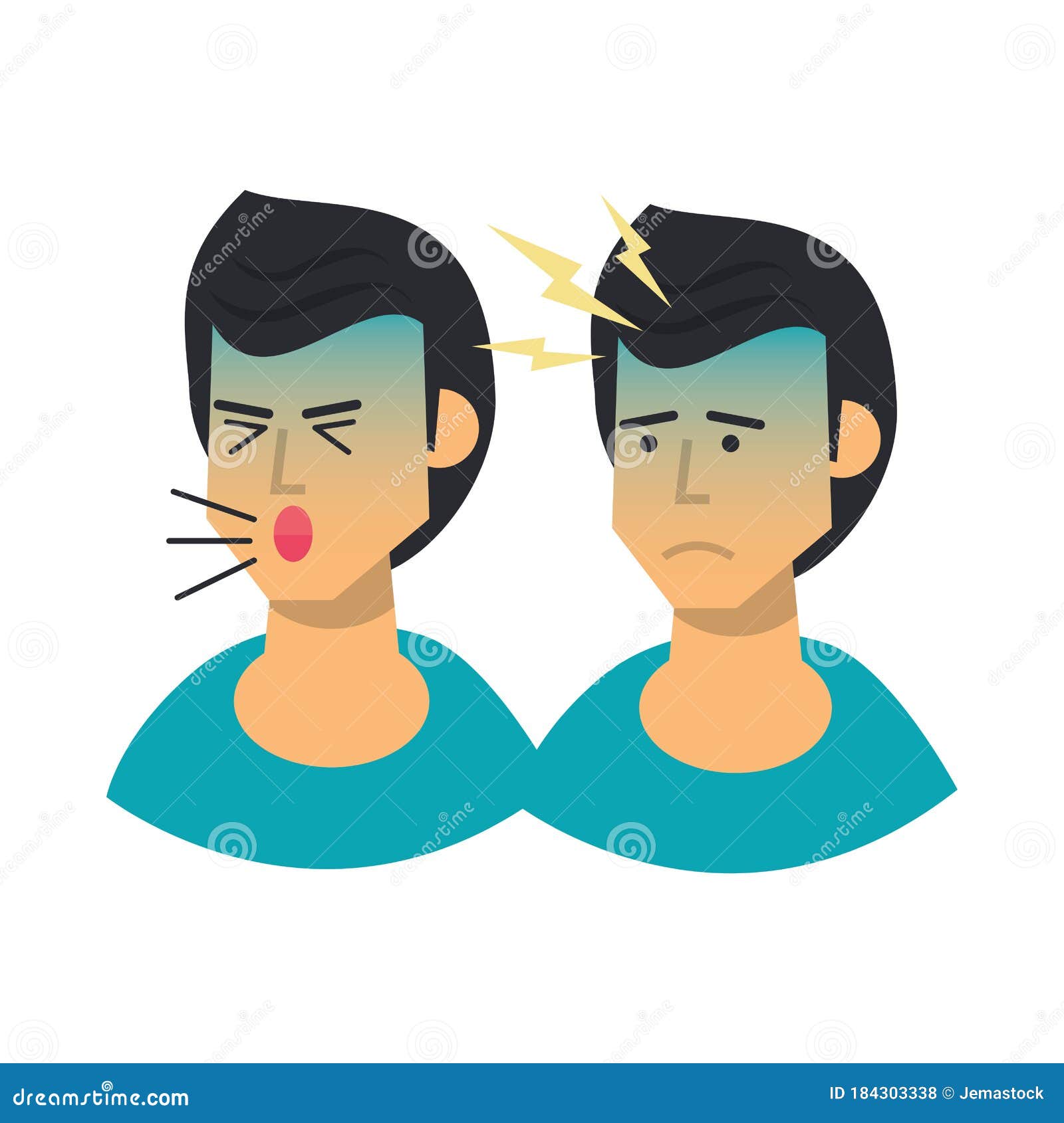 Group of Men Sick with Symptoms Stock Vector - Illustration of ...
