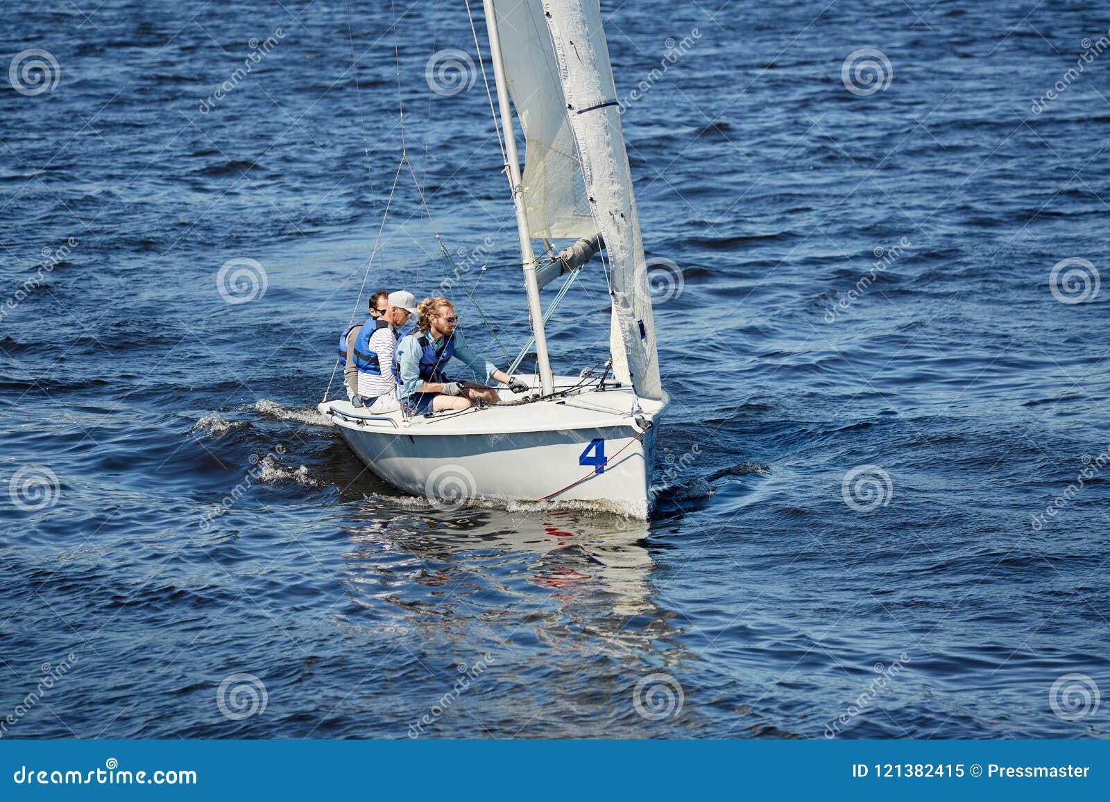 Sailing with professional stock image. Image of action - 121382415
