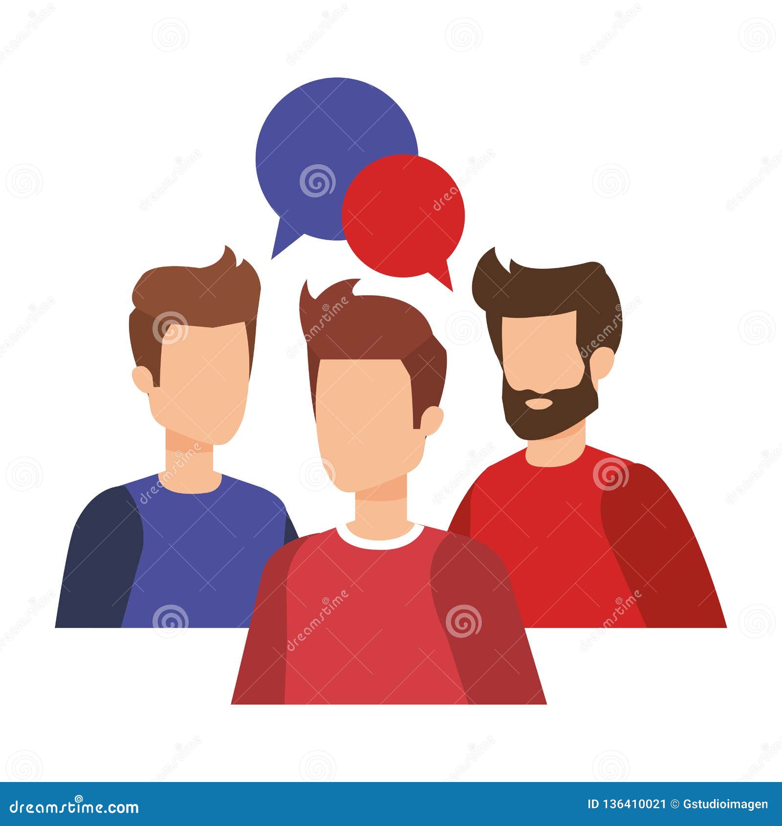 Group of Men with Speech Bubbles Stock Vector - Illustration of cute ...