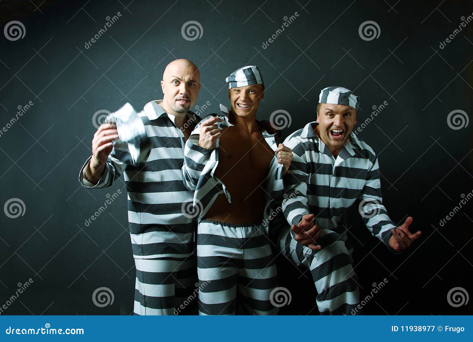 Group of Men in Suits of Convicts. Stock Image - Image of adult ...