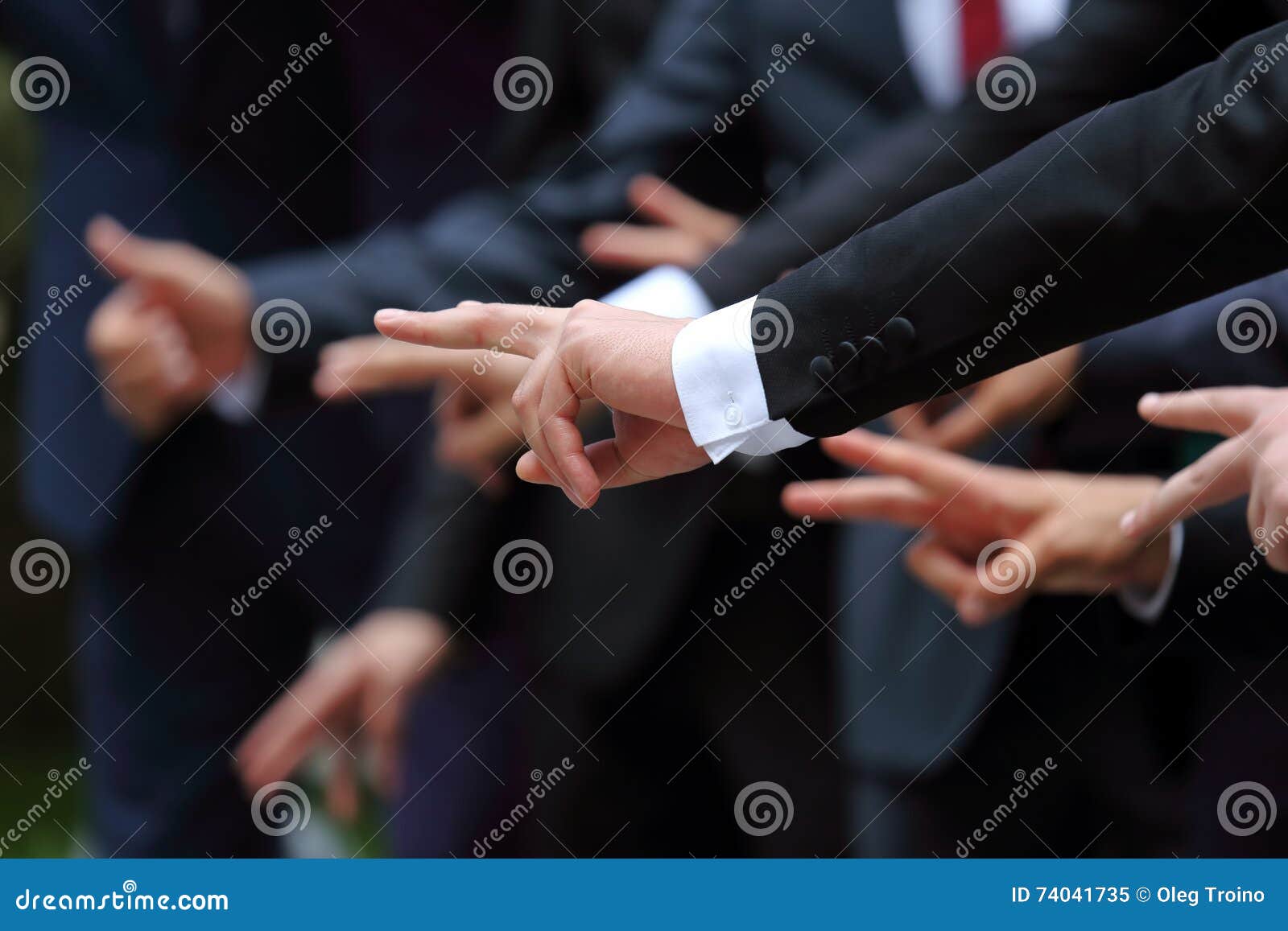 Group of Men in Suits Show Different Hand Gestures Stock Image - Image ...