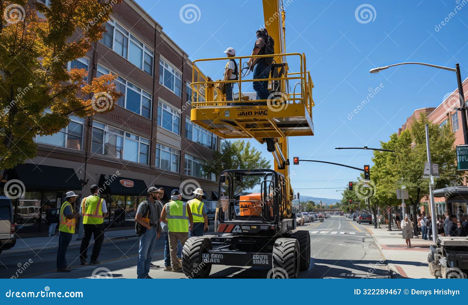 Yellow Lift Loader Platform Stock Photo | CartoonDealer.com #298848900