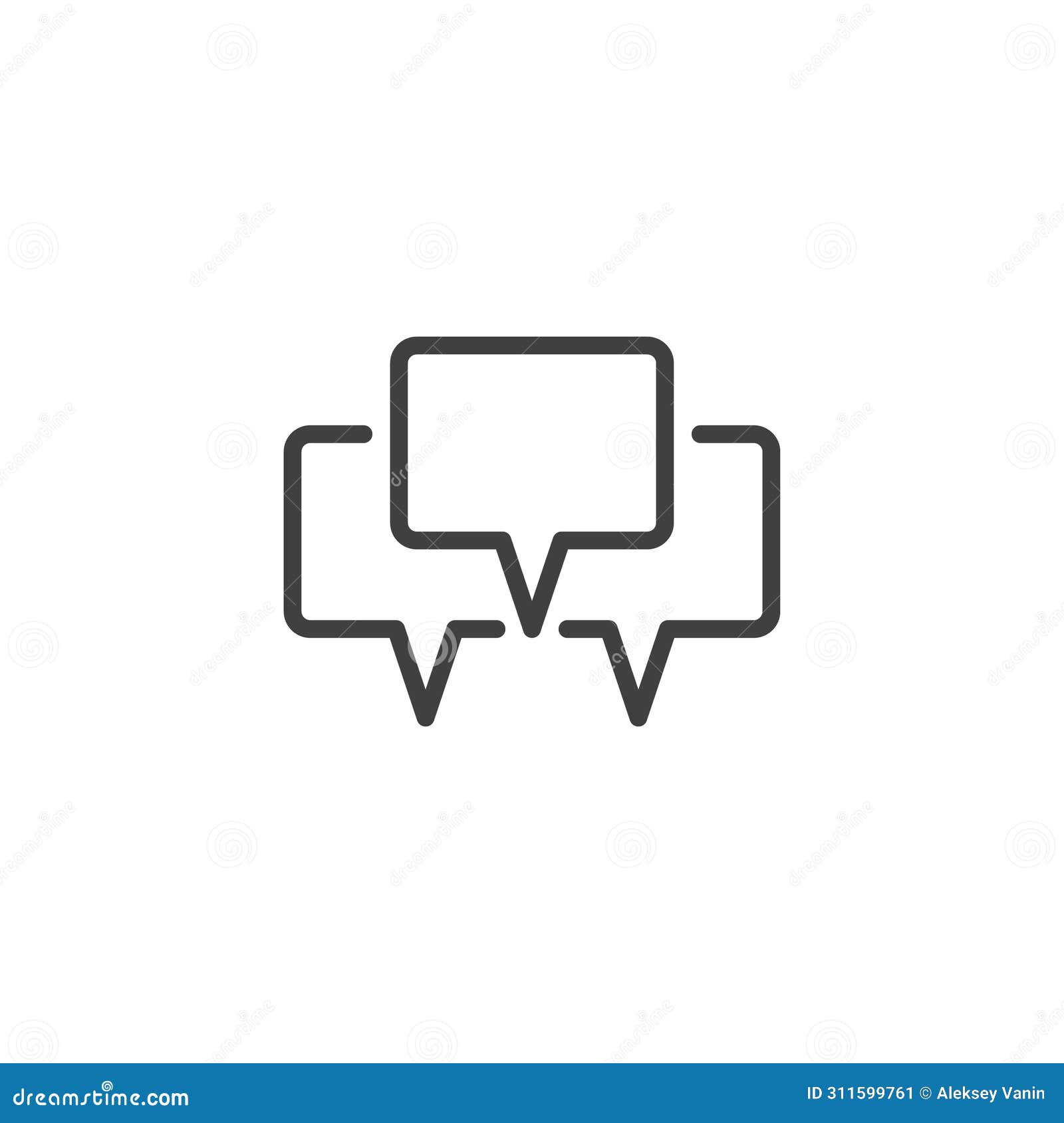 Group Messaging line icon stock illustration. Illustration of talking ...