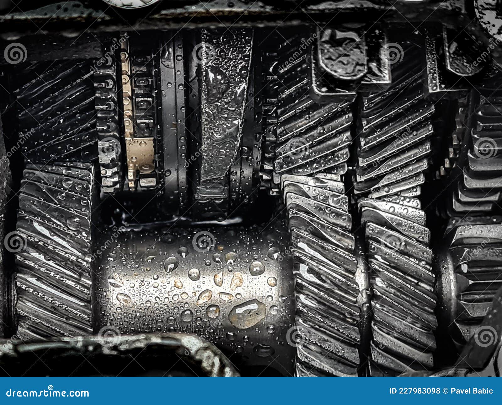 Group of Metal Gears in Gearbox. Stock Photo - Image of gearbox, motor ...