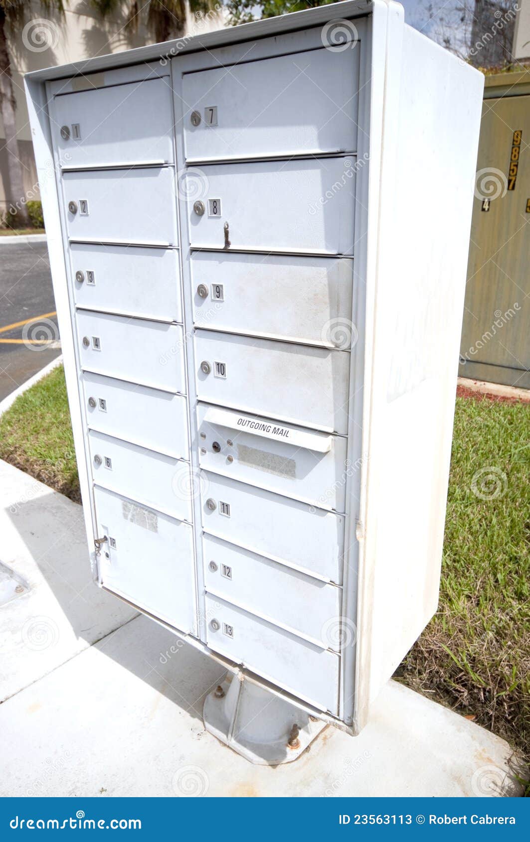 Group of metal Mailboxes stock image. Image of boxes - 23563113