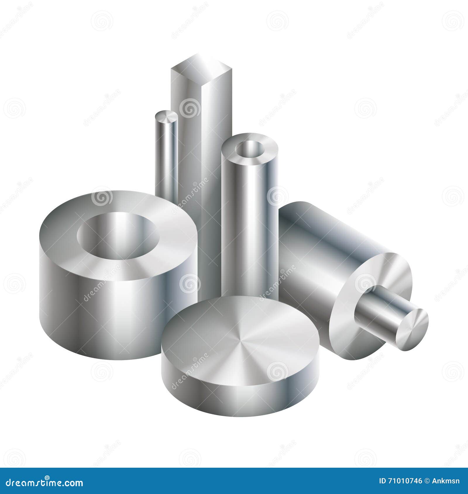 Group Metal Steel Objects Forging Stock Vector - Illustration of shiny ...