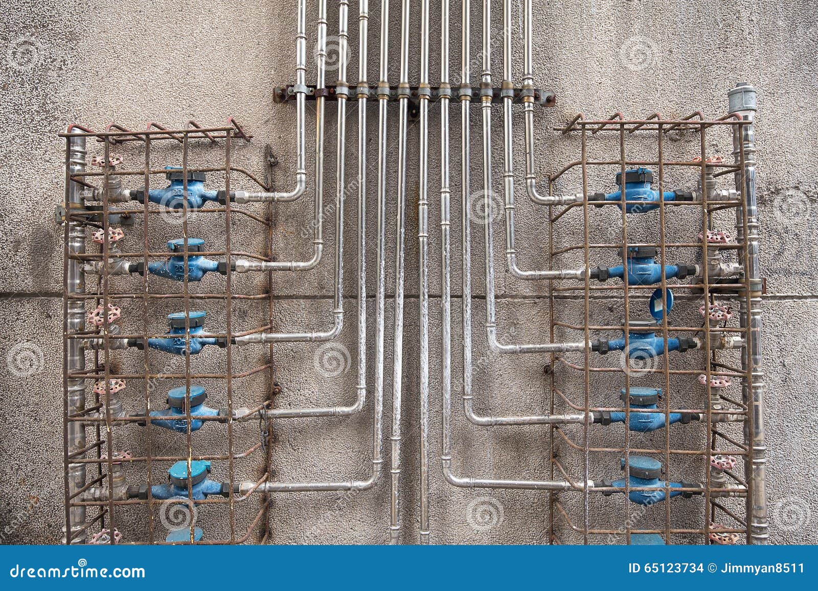 Group of metal tubes stock photo. Image of wall, industrial - 65123734