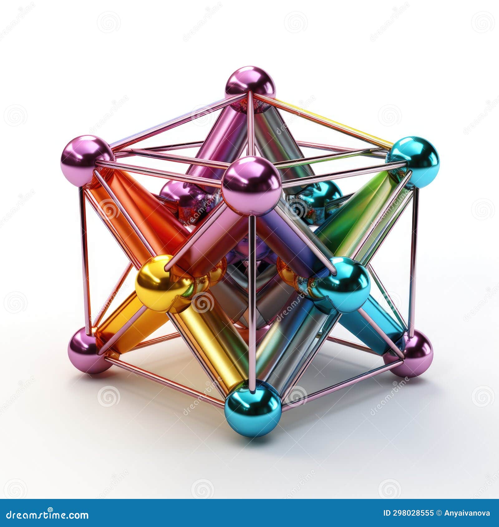 A Group of Metallic Balls and a Metal Structure Stock Illustration ...